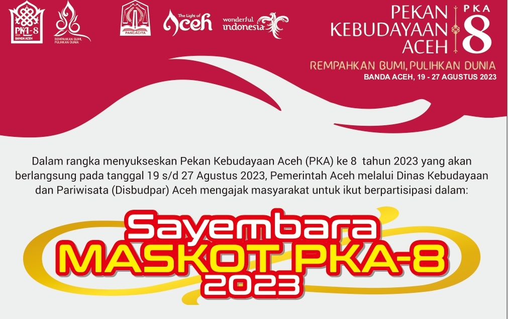 Pemerintah Aceh Buka Sayembara Maskot PKA ke-8, Ini Syaratnya - Nukilan