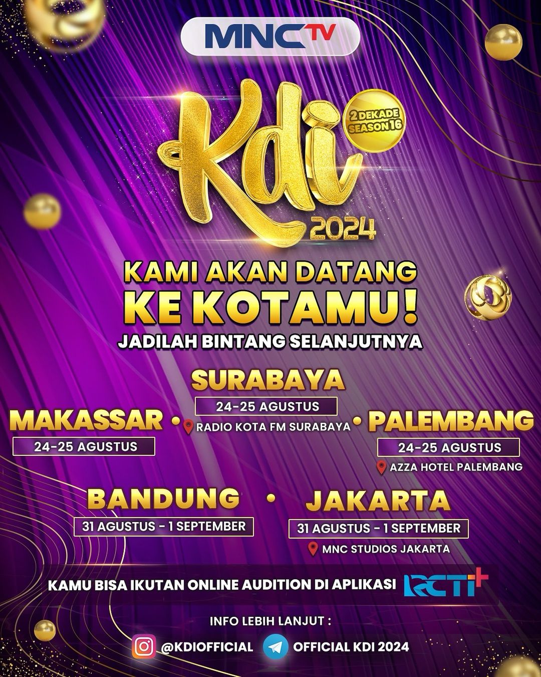 Catat Tanggalnya, KDI 2024 Menggelar Audisi Langsung di 5 Kota Besar - Nukilan