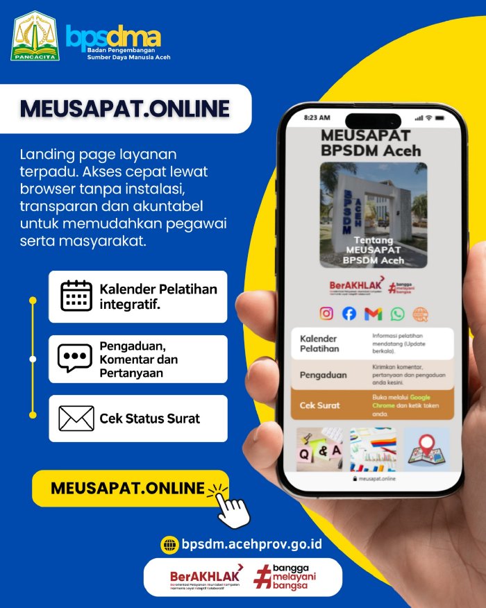 BPSDM Aceh Luncurkan MEUSAPAT: Layanan Terpadu Kini Bisa Diakses ...